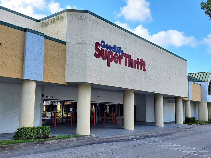 The unassuming exterior of GoodLife SuperThrift belies the treasure trove waiting inside. Florida's bargain hunters know this facade well. 