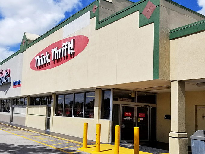 Think Thrift's unassuming exterior hides a treasure trove within, like finding out your quiet neighbor used to tour with The Rolling Stones.