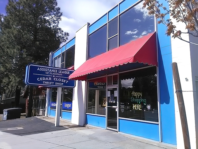 The bright blue storefront beckons like a beacon for bargain hunters seeking their next great discovery.