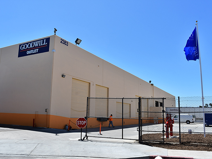 The orange-accented entrance beckons like a siren song to bargain hunters and treasure seekers alike.