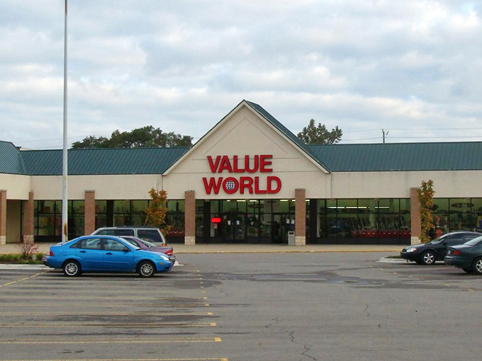 The unassuming facade of Value World in Southfield hides a universe of possibilities within. Like a treasure chest disguised as a strip mall tenant.