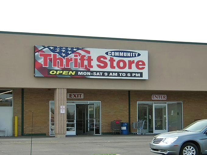 The unassuming exterior of Community Thrift Store belies the treasure trove within. Like a budget-friendly TARDIS, it's much bigger on the inside.