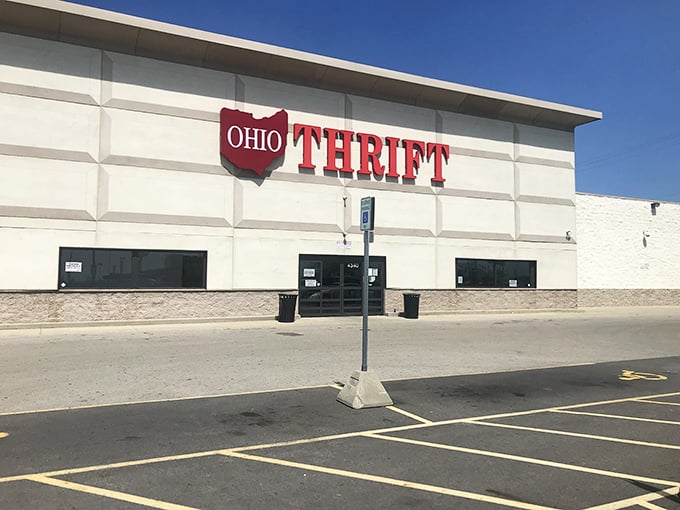 The unassuming exterior of Ohio Thrift belies the treasure trove within. Like a budget-friendly TARDIS, it's much bigger on the inside.