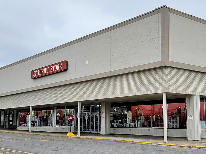 The unassuming exterior of Ohio Thrift on Harrisburg Pike belies the treasure trove waiting inside. Bargain hunters, prepare for adventure!