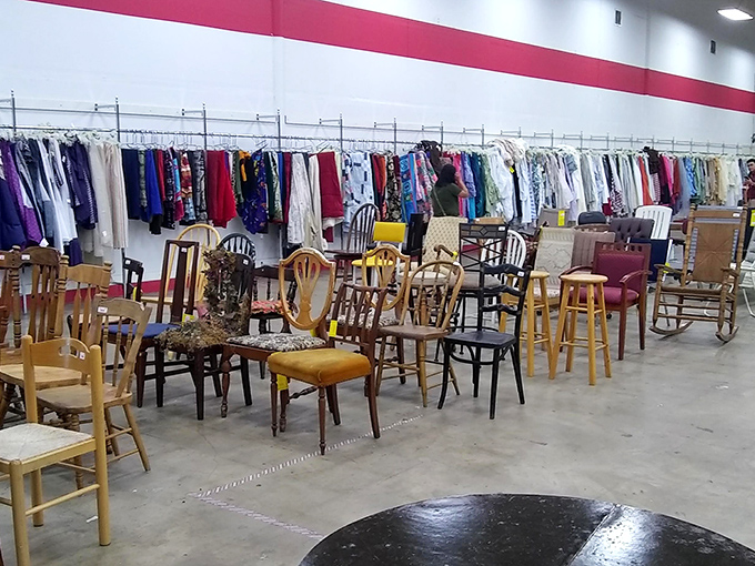 That red and white sign isn't just advertising - it's practically a beacon for bargain hunters across Columbus.