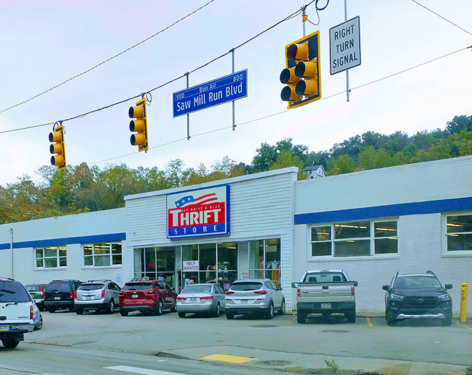 The unassuming exterior of Red White & Blue Thrift Store on Saw Mill Run Boulevard hides a treasure trove that would make Indiana Jones rethink his career path.