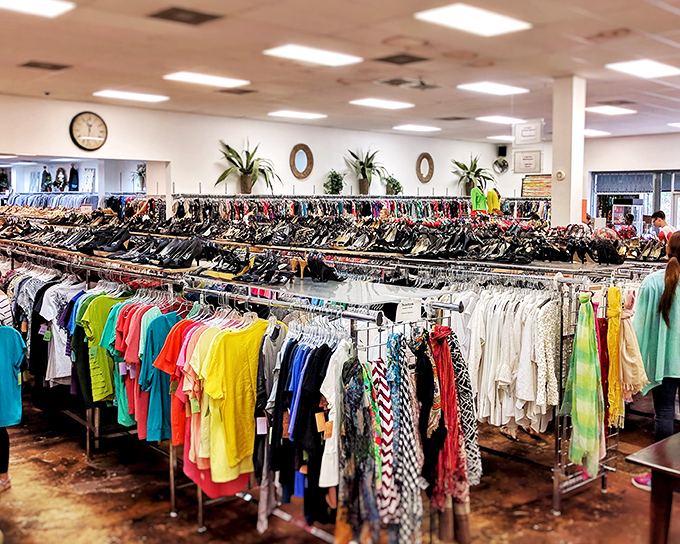 Rack after colorful rack stretches toward the horizon like a textile ocean. This isn't just shopping&mdash;it's an expedition into the unknown.