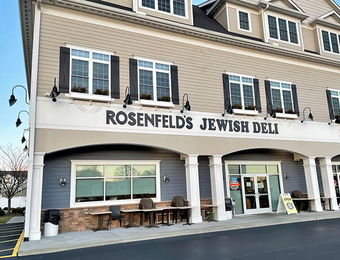 The red-roofed beacon of deli dreams stands proudly in Rehoboth Beach, promising authentic flavors that transport you straight to the Lower East Side.