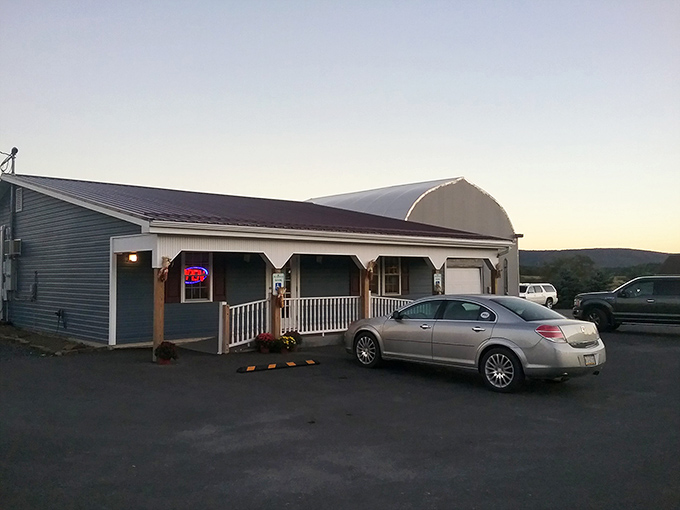 The humble roadside sign beckons like an old friend – Earlystown Diner's unassuming exterior promises authentic small-town delights within those welcoming walls.