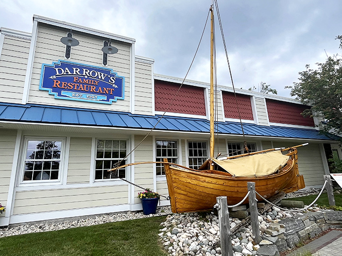 The wooden boat outside isn't just decoration&mdash;it's a promise of the maritime treasures awaiting inside this unassuming Mackinaw City landmark.