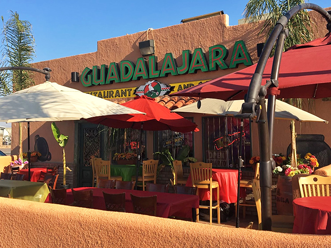 The terracotta-colored exterior with vibrant red umbrellas isn't trying to impress Instagram&mdash;it's saving its energy for what matters: the food inside.