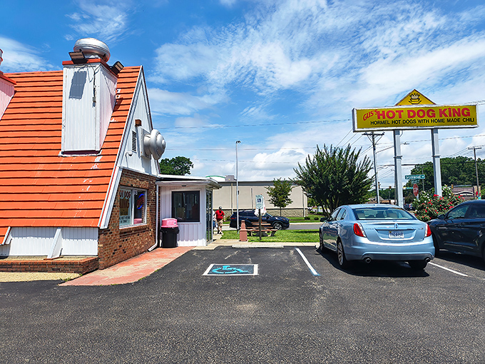 The iconic yellow sign beckons like a lighthouse for hungry travelers. This unassuming roadside gem has been Newport News' worst-kept delicious secret for decades.