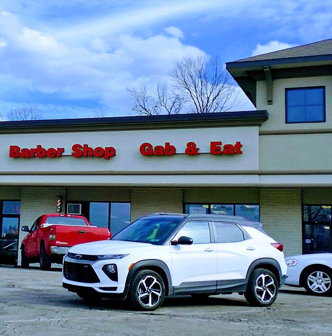 The unassuming strip mall exterior of Gab & Eat might fool you, but locals know this Carnegie treasure houses breakfast magic worth any morning detour.