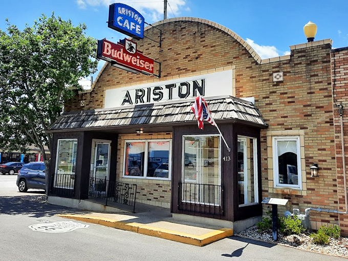 This unassuming brick facade has been luring hungry travelers off Route 66 for generations of satisfied appetites.