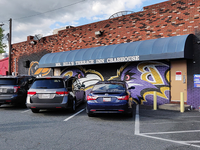 That brick exterior and blue awning whisper "neighborhood secret" louder than any neon sign ever could.