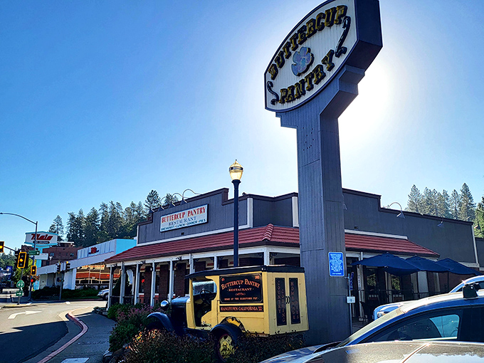The corner spot that launched a thousand food comas. Buttercup Pantry's welcoming exterior promises comfort food treasures within its humble walls.