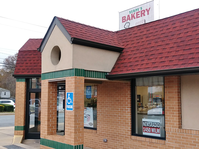 The unassuming exterior of Serpe & Sons Bakery proves once again that the best food treasures often hide in plain sight.