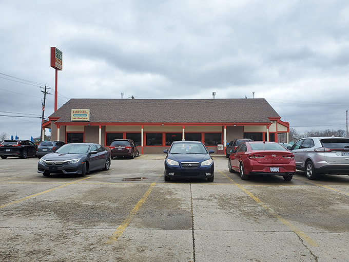 The unassuming exterior of Mama's Porch and Grill stands like a beacon of breakfast hope in Batavia, promising comfort food that'll make your cardiologist wince and your soul sing.