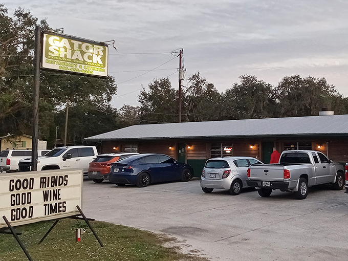 That green and wood exterior whispers "hidden gem" louder than a tourist trap billboard ever could.