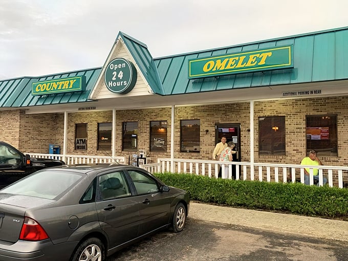 That turquoise roof isn't just eye-catching - it's a beacon calling hungry souls to breakfast paradise in Richburg.
