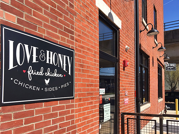 The unassuming brick facade of Love & Honey Fried Chicken hides culinary treasures within. Philadelphia's best-kept secret won't stay hidden for long.