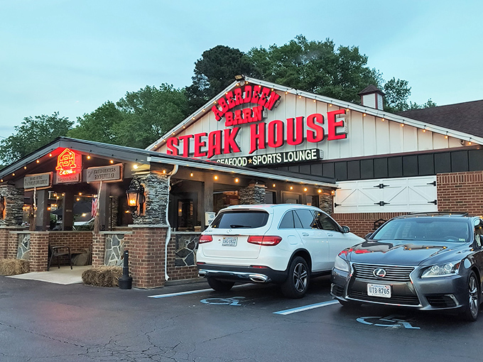 The iconic red barn-shaped exterior isn't just for show &ndash; it's a promise of the carnivorous delights waiting inside this Virginia Beach institution.