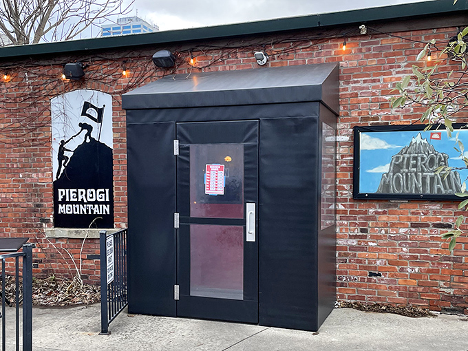 The unassuming entrance to flavor paradise. Like finding a secret door to Eastern European heaven in Columbus's brick-lined streets.