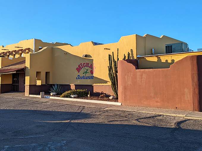 Adobe walls and desert landscaping create the perfect stage for authentic Mexican cuisine adventures.