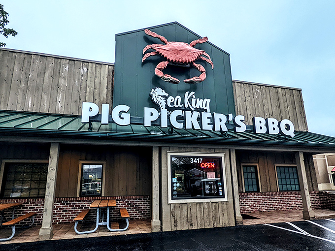 The unmistakable pink crab perched atop Sea King beckons seafood lovers like a maritime lighthouse for the hungry and hopeful.