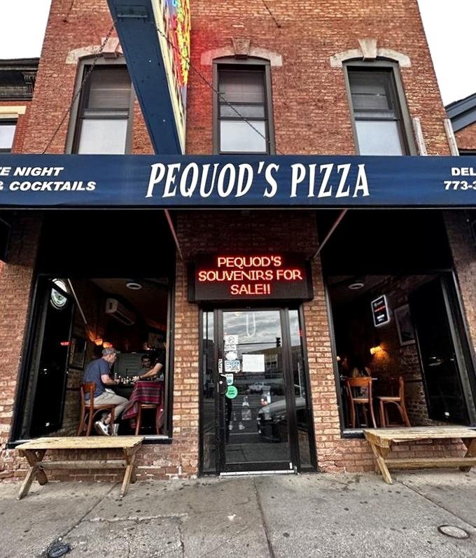 The unassuming brick facade of Pequod's Pizza in Chicago hides culinary treasures that have locals lining up and visitors making pilgrimages.