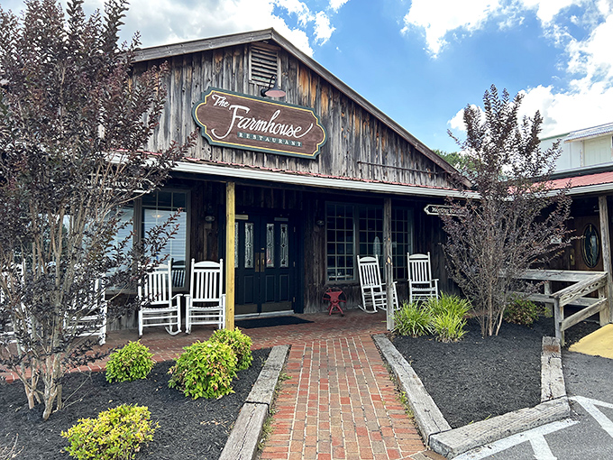 The weathered wooden exterior of The Farmhouse isn't trying to impress you&mdash;until you taste what's cooking inside this Christiansburg gem.