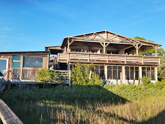 Perched on the edge of marshland like a weathered sentinel, Bowens Island Restaurant promises seafood treasures for those willing to venture off the beaten path.