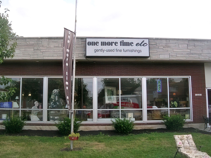 The unassuming storefront of One More Time Etc beckons with promises of hidden treasures. Like a poker player with a royal flush, it keeps its best cards hidden inside.