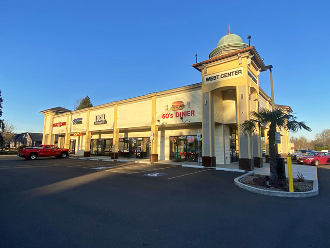 Tucked into a modern shopping center with a distinctive domed tower, 60's Café & Diner proves great food doesn't need a fancy address.