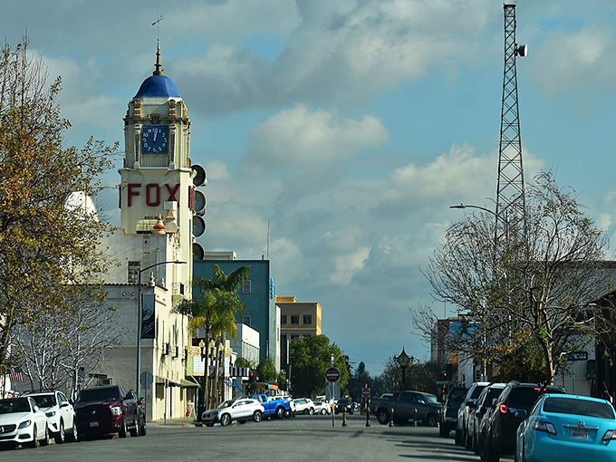 The iconic Fox Theater tower stands sentinel over downtown Bakersfield, a beacon of culture where affordability meets entertainment. Golden Age glamour without the Hollywood price tag.