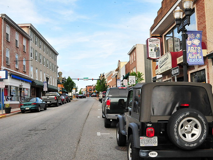 Downtown Elkton welcomes you with its charming Main Street, where historic brick buildings house local businesses that have seen generations come and go.