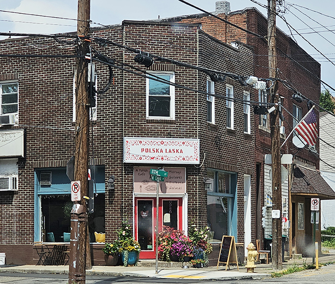 The unassuming brick corner building with its bright red door might not stop traffic, but the pierogies inside will stop you in your tracks.