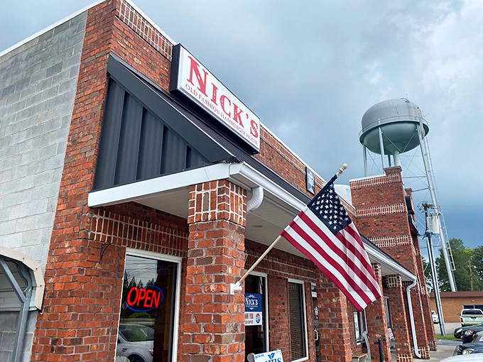 Nick's unassuming brick exterior hides burger greatness like a superhero's secret identity. No cape required, just an appetite for excellence.