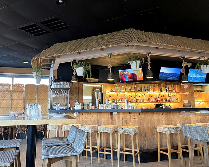 Unassuming brick exterior that proves the old adage true: never judge a restaurant by its storefront. Filipino culinary magic awaits inside.