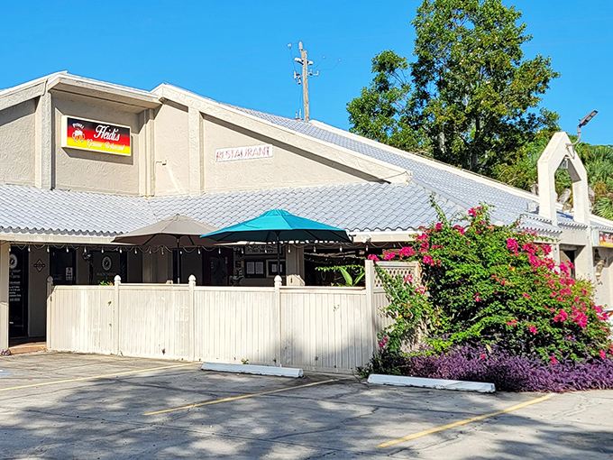 Heidi's unassuming exterior might fool you, but that German flag sign is basically a bat signal for schnitzel lovers across Florida.