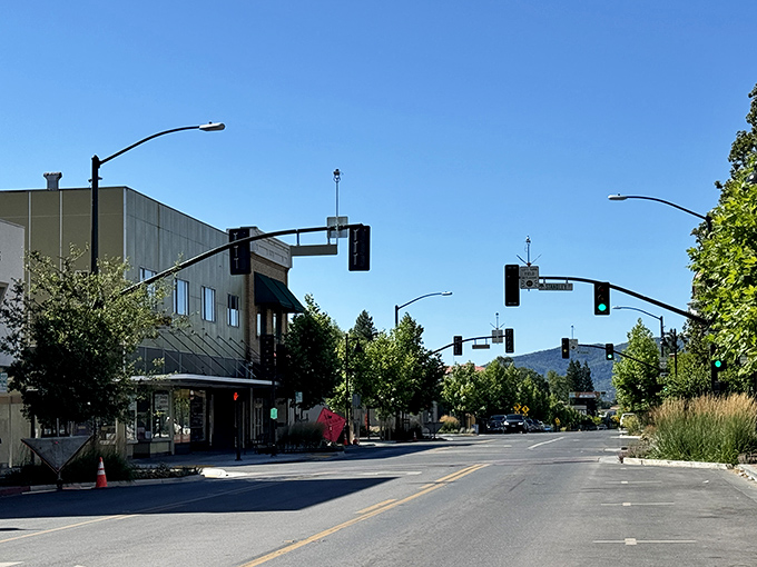 Downtown Ukiah greets visitors with wide streets and mountain views that frame the city like nature's own welcome sign. Small-town charm with big-sky energy.
