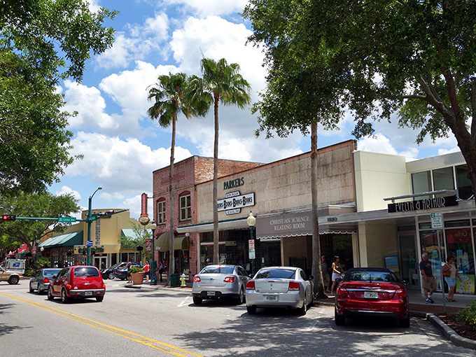 Palm trees standing guard over charming storefronts &ndash; downtown Sarasota's Main Street feels like a movie set where everyone got the "be delightful" memo.