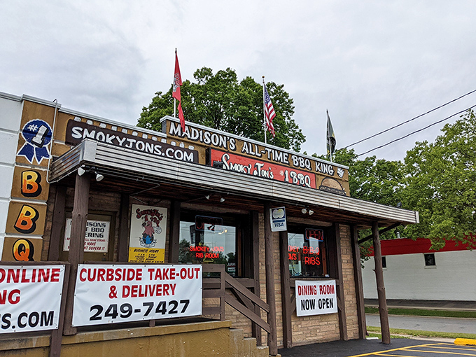 The unassuming exterior proudly declares itself "Madison's All-Time BBQ King" &ndash; a bold claim that's backed up by what's happening inside those smokers.
