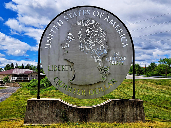 Behold America's most impressive piece of pocket change, standing tall like Washington himself intended.