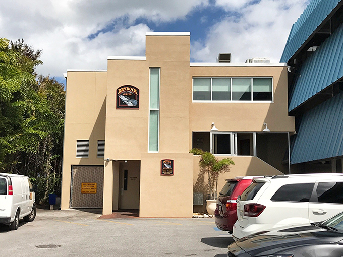 The waterfront approach to Dry Dock is like discovering a secret clubhouse where boats park for lunch and humans come for seafood nirvana.