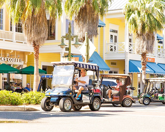 Lake Sumter Landing shimmers like a postcard come to life, where waterfront charm meets retirement paradise in a uniquely Floridian tableau.