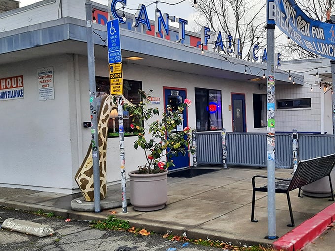 That blue neon sign isn't just illuminating the night&mdash;it's broadcasting a siren call to breakfast lovers everywhere. The perfect beacon for hungry souls.