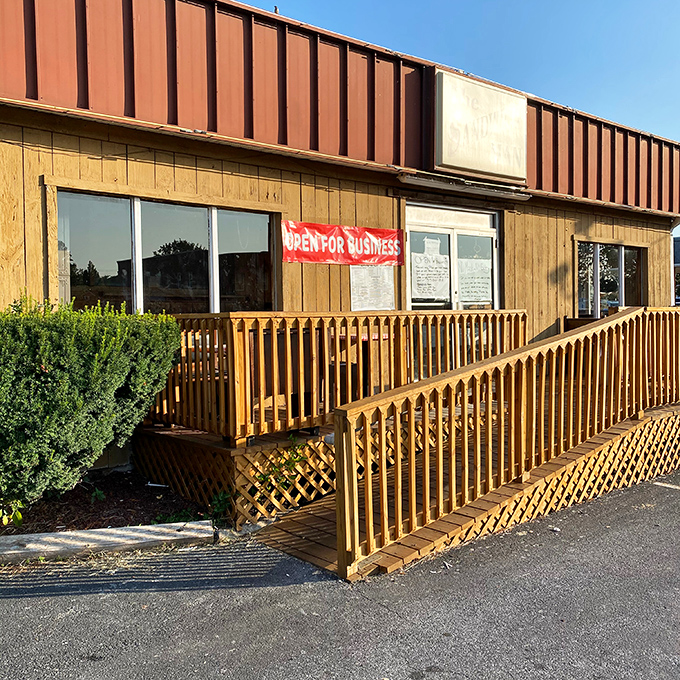 The unassuming exterior of The Sandwich Man proves once again that culinary treasures often hide in plain sight. No fancy frills, just sandwich thrills awaiting inside.