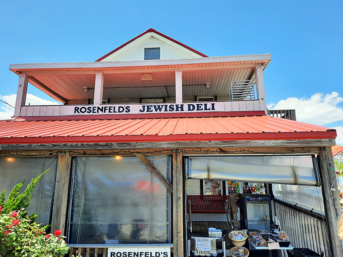 The red-roofed beacon of deli dreams stands proudly in Rehoboth Beach, promising authentic flavors that transport you straight to the Lower East Side.