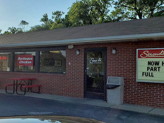 The unassuming brick exterior of Stroud's Barbeque in Franklin might not stop traffic, but locals know to slam on the brakes for what awaits inside.